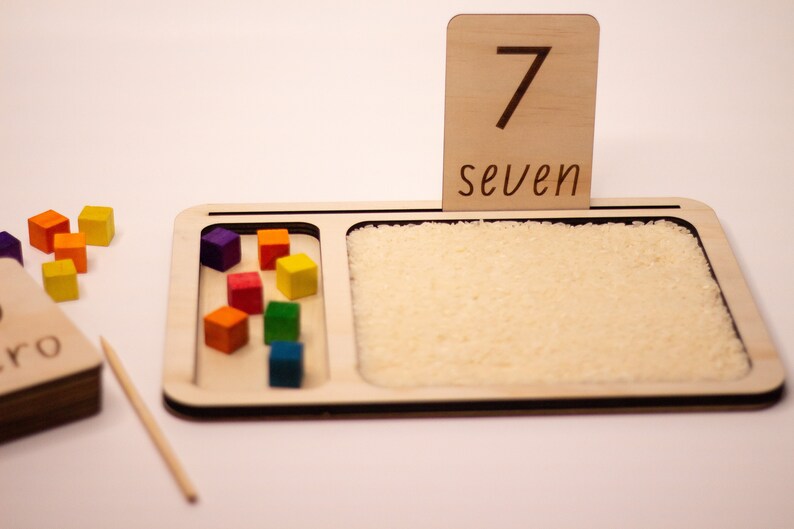 Montessori Learning Tray Set Montessori toy Sand tray | Etsy