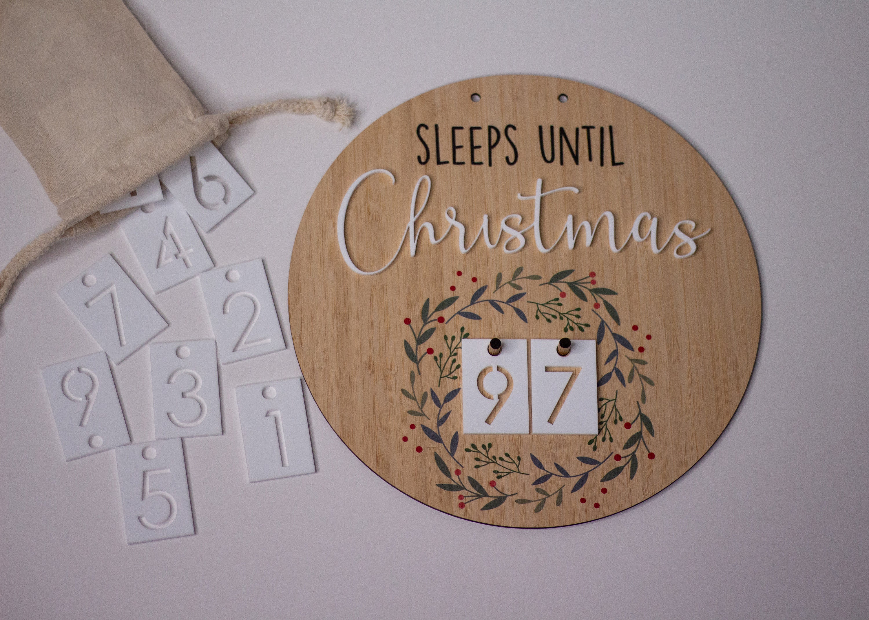 Wooden Sleeps Until Christmas Countdown Christmas Countdown - Etsy ...