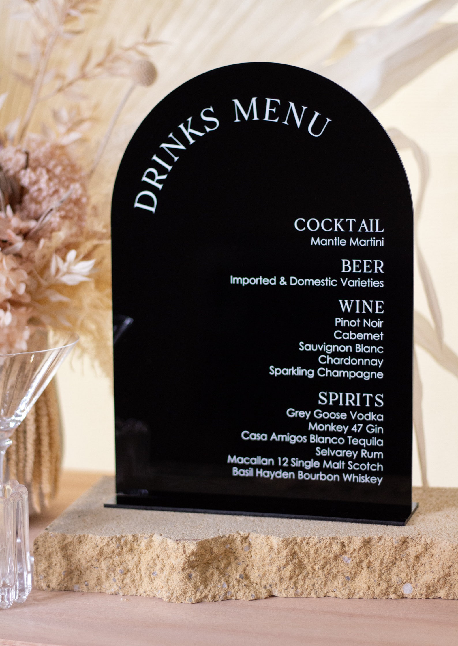 Acrylic Bar Menu Arch Bar Menu Custom Drinks Menu Bar - Etsy