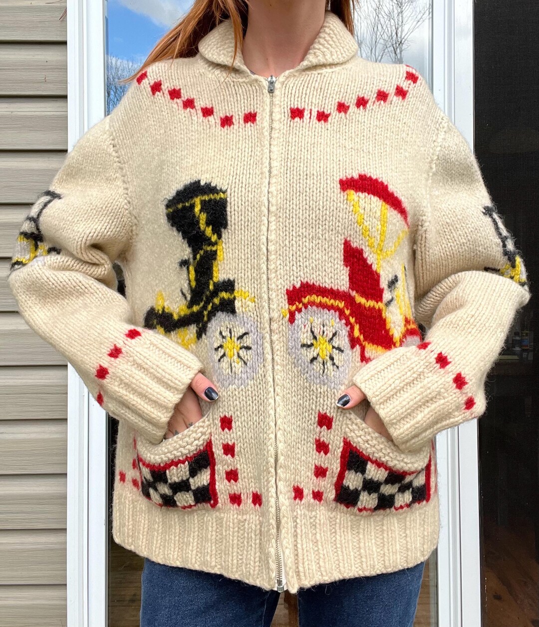 1960's Hand-knit Curling Sweater - Etsy