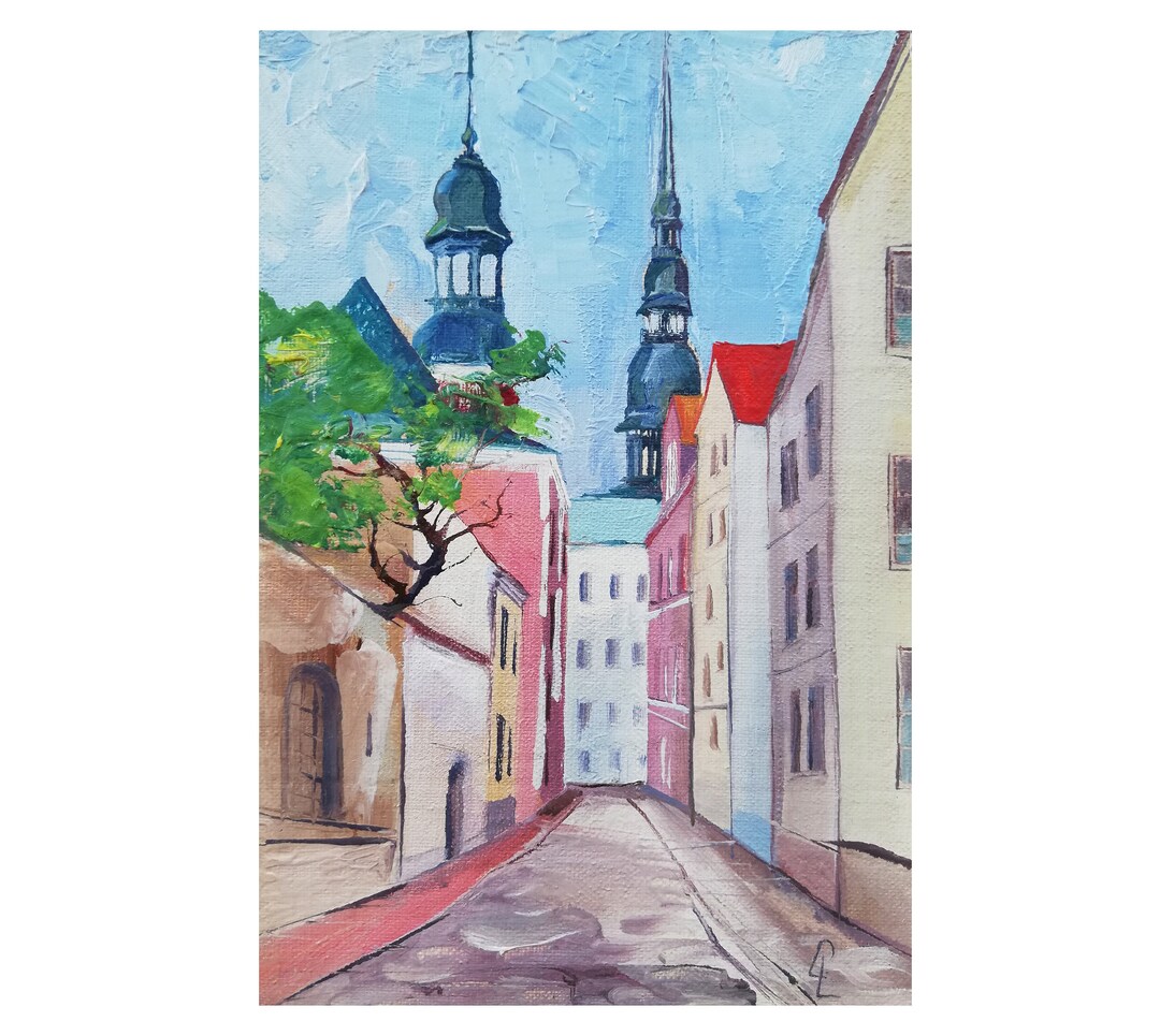 Old City Original Cityscape Art Painting Old City Landscape Art Oil ...