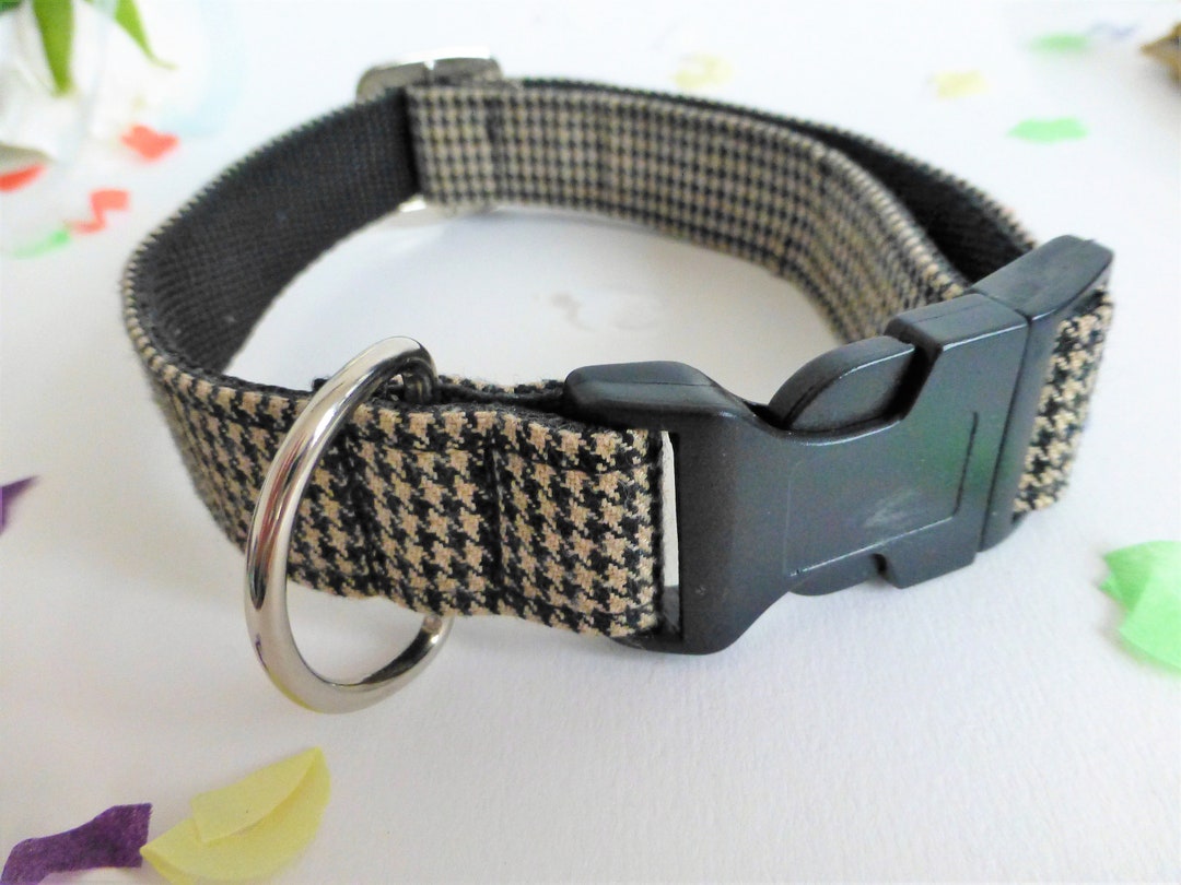 Buy Ready to Ship Adjustable Dog Collar, Houndstooth Check, Dogtooth ...