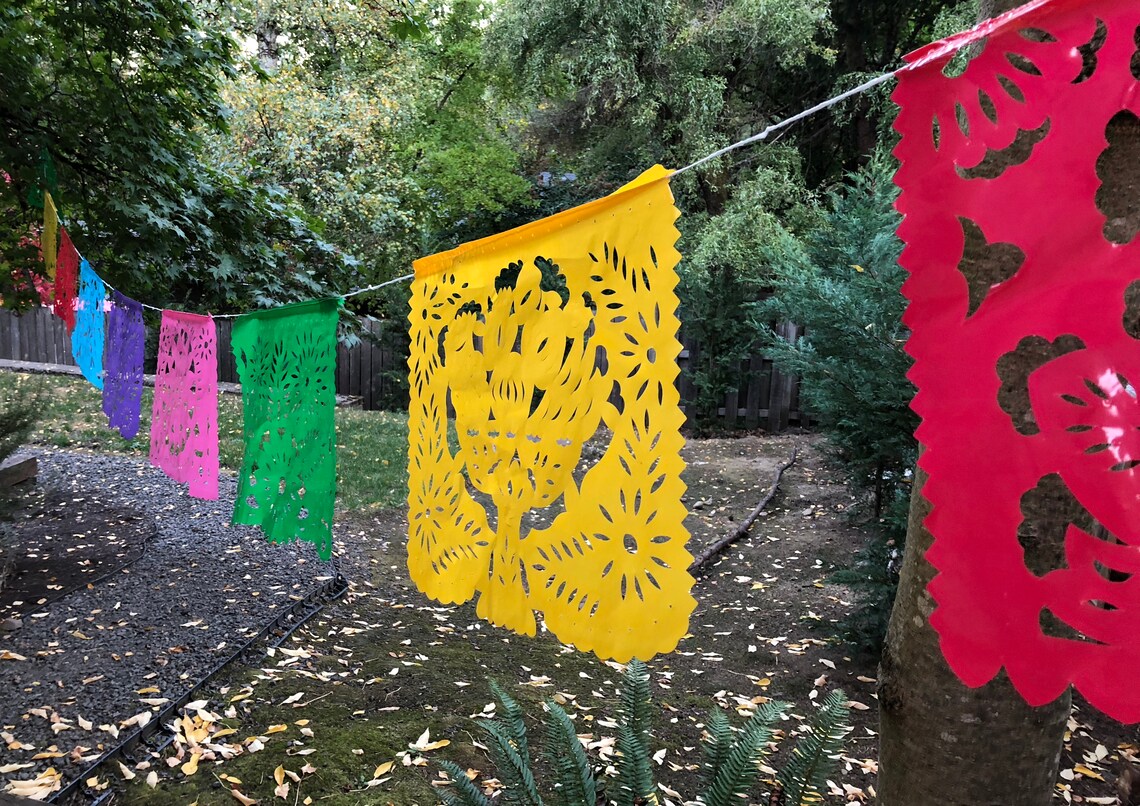Mexican Plastic Papel Picado Banner Fiesta Supplies Bunting - Etsy