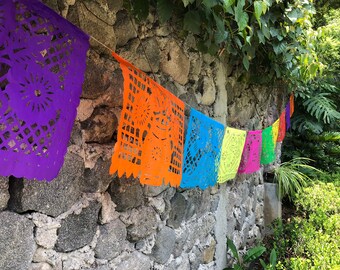 Mexican Plastic papel picado banner fiesta supplies bunting | Etsy