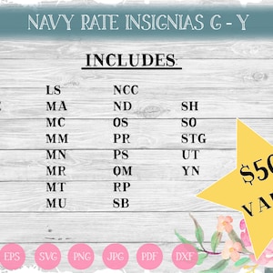 Navy Rate Insignias G-Y - Etsy