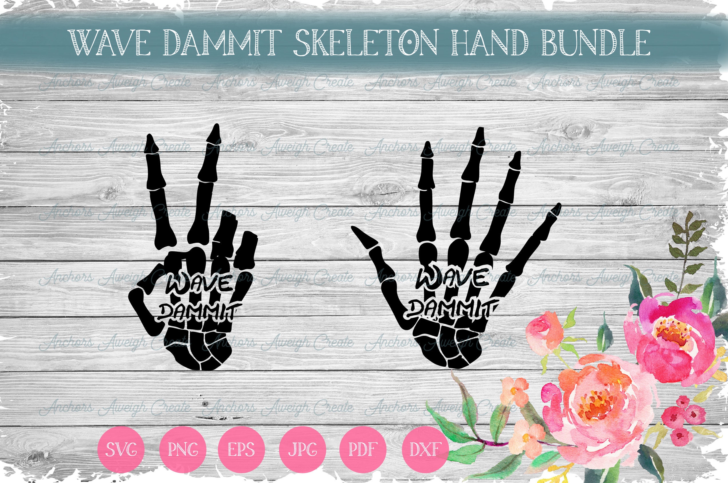 Wave Dammit Skeleton Hand Bundle - Etsy