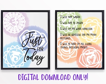 Reiki Principles Art Printable // Japanese Print // Just for Today Wall ...