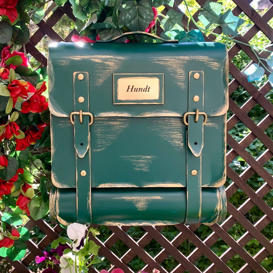 Rustic Metal Mailbox Backpack – Retro-inspired Outdoor Mail Holder ...