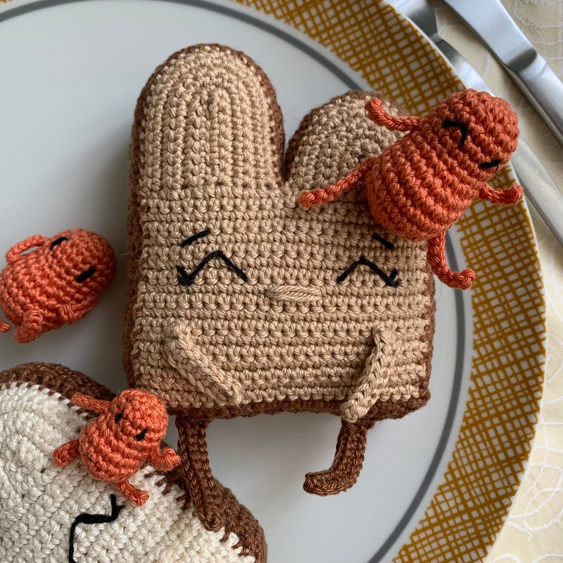 Beans on Toast Amigurumi Crochet Pattern Crochet Toast - Etsy