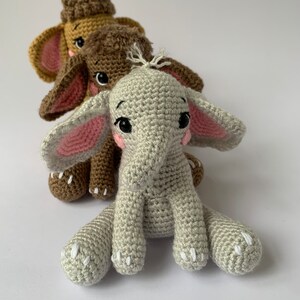 Elephant Mammoth Amigurumi Crochet Pattern - Emmy the Elephant and Monty the Mammoth - Crochet ...