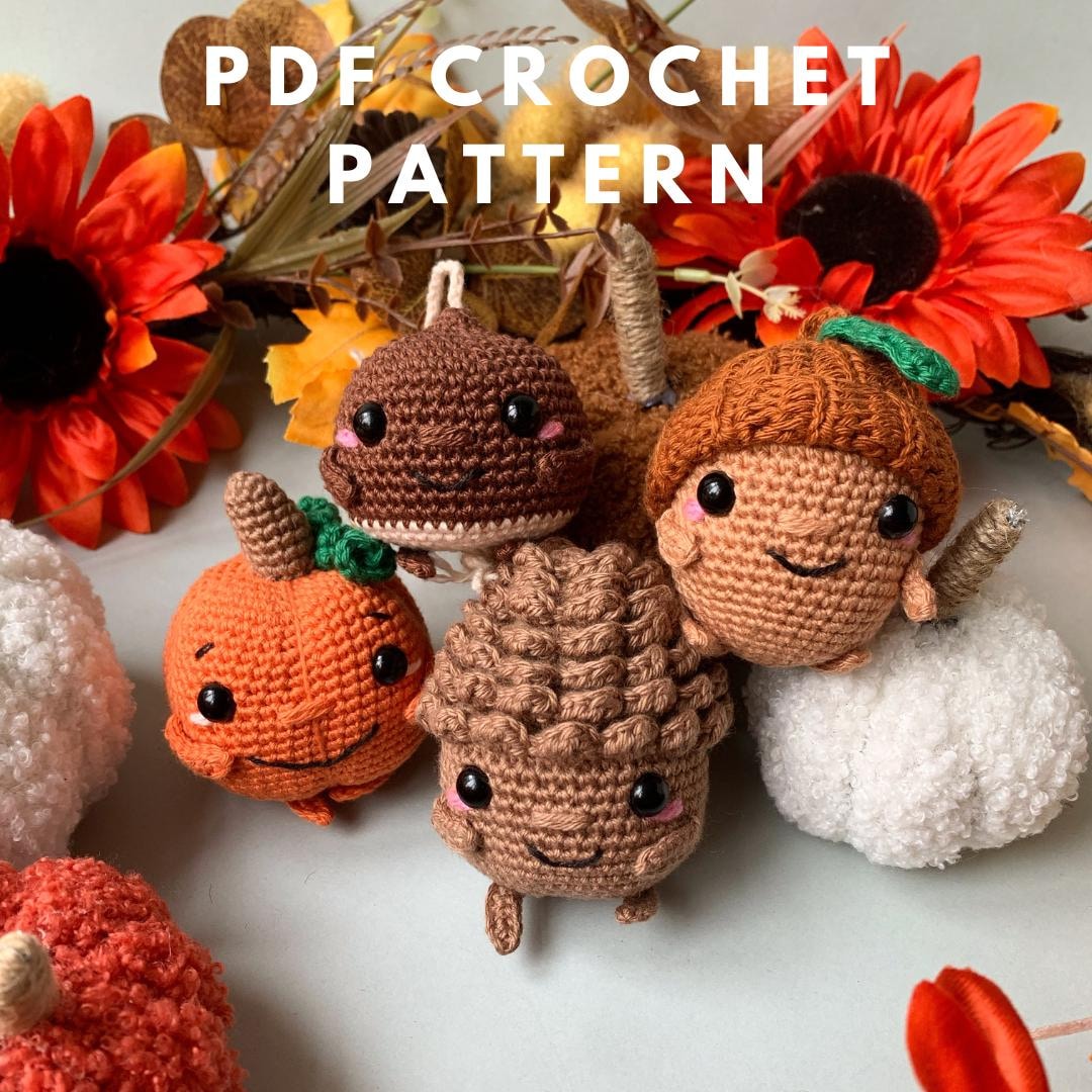 Fall Guys Crochet Pattern: Autumn Amigurumi Ornaments (PDF Pattern ...