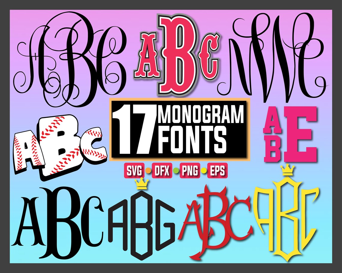 Monogram Svg Monogram Bundle Svg Monogram Font Svg Friends - Etsy