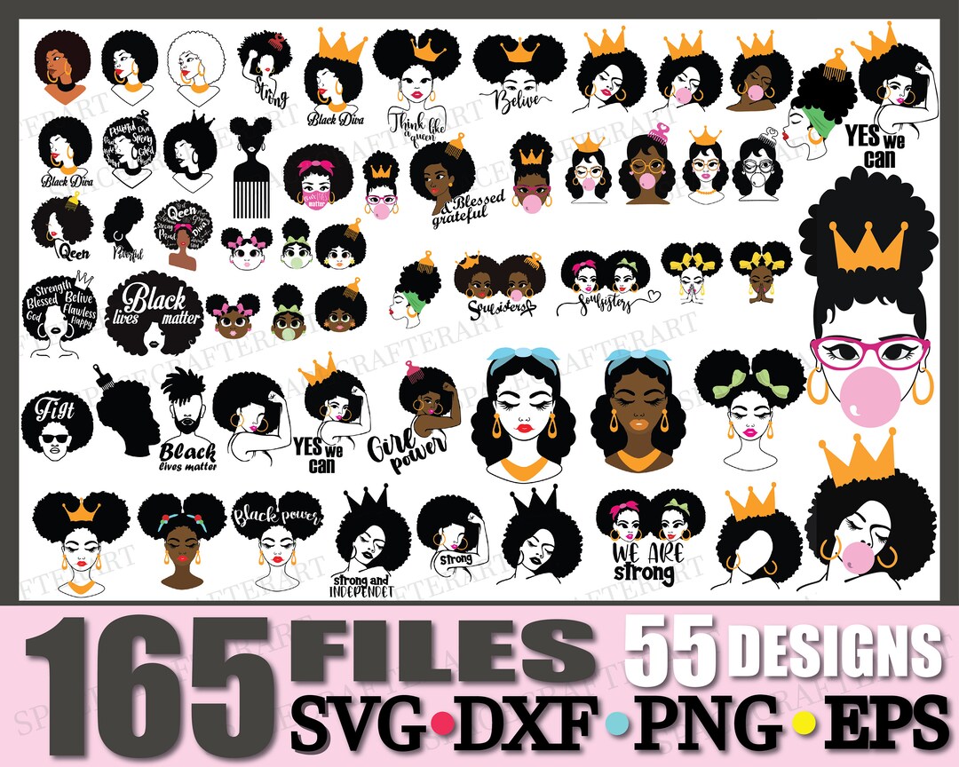 Afro Woman Svg, Afro Girl Svg, Afro Svg, Black Woman Svg, African Svg ...
