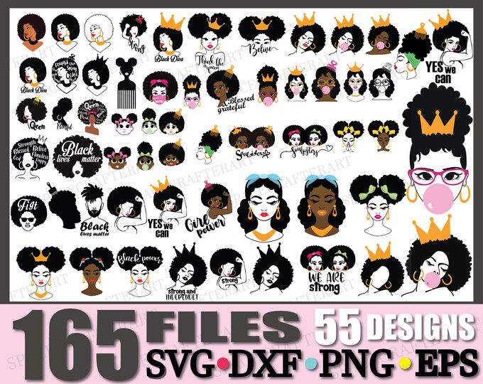 Afro Woman Svg, Afro Girl Svg, Afro Svg, Black Woman Svg, African Svg ...
