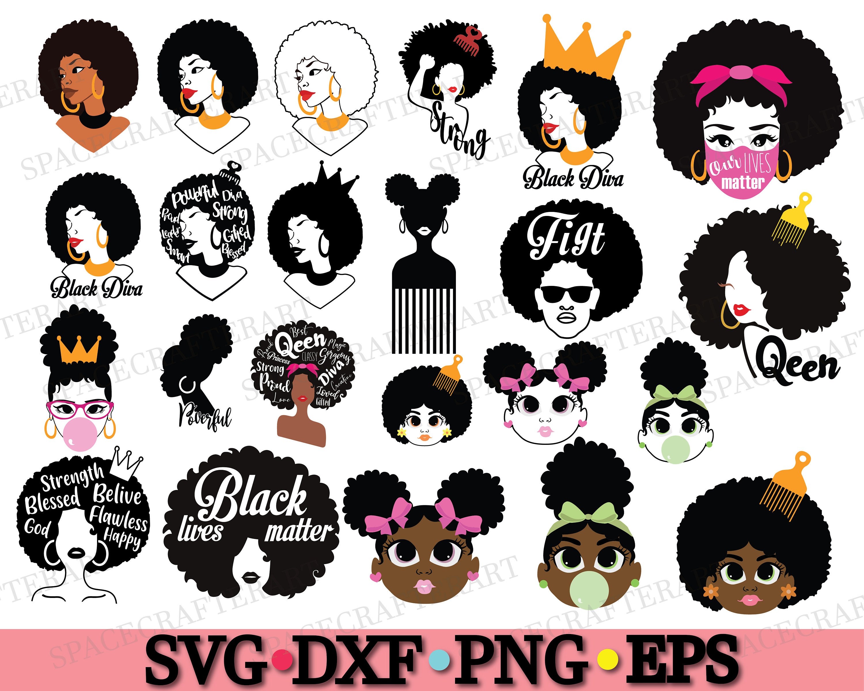 Afro Woman Svg, Afro Girl Svg, Afro Svg, Black Woman Svg, African Svg ...
