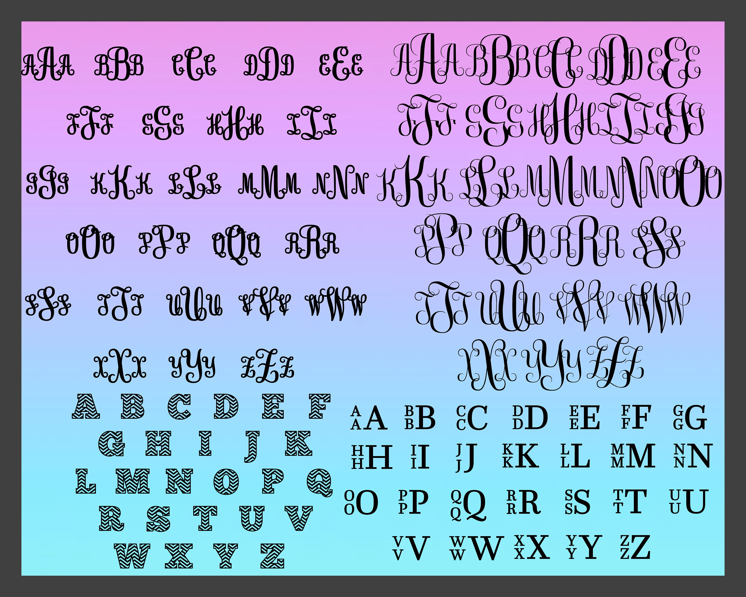 Monogram Svg Monogram Bundle Svg Monogram Font Svg Friends - Etsy