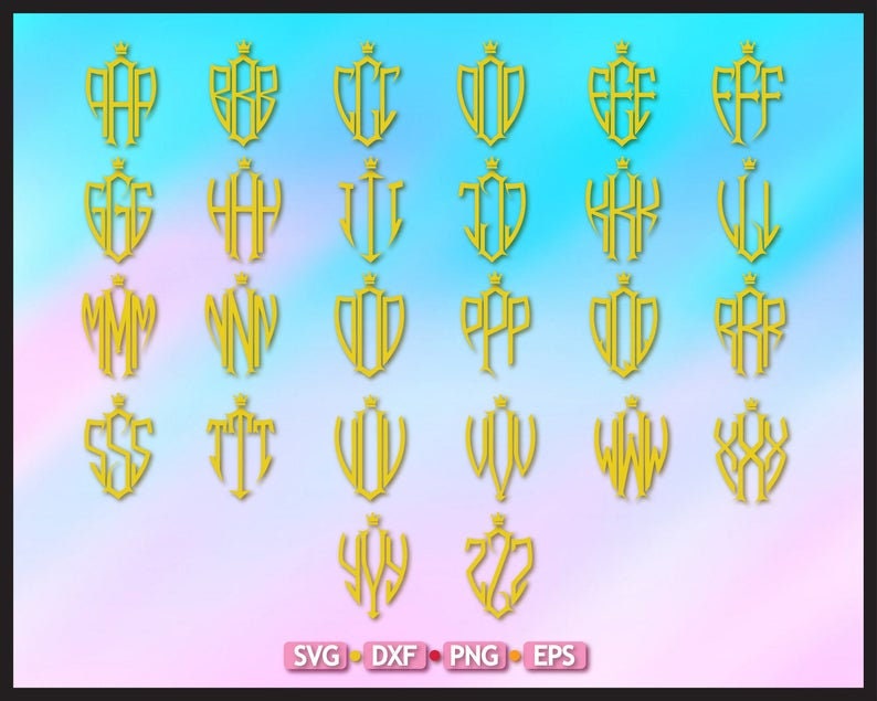 Monogram Svg Monogram Bundle Svg Monogram Font Svg Friends - Etsy