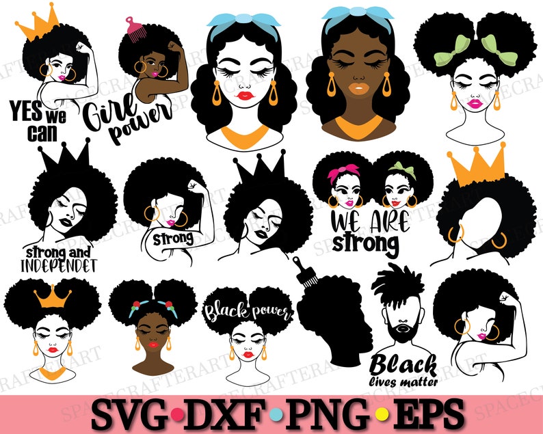 Afro Woman Svg, Afro Girl Svg, Afro Svg, Black Woman Svg, African Svg ...
