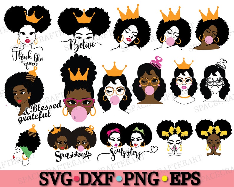 Afro Woman Svg, Afro Girl Svg, Afro Svg, Black Woman Svg, African Svg ...