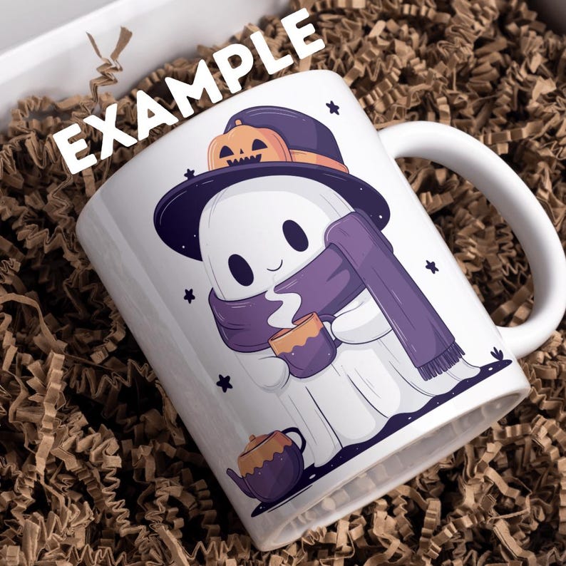 Demure Ghost Drinking Tea PNG, Very Cutesy and Mindful Ghostly Tea ...