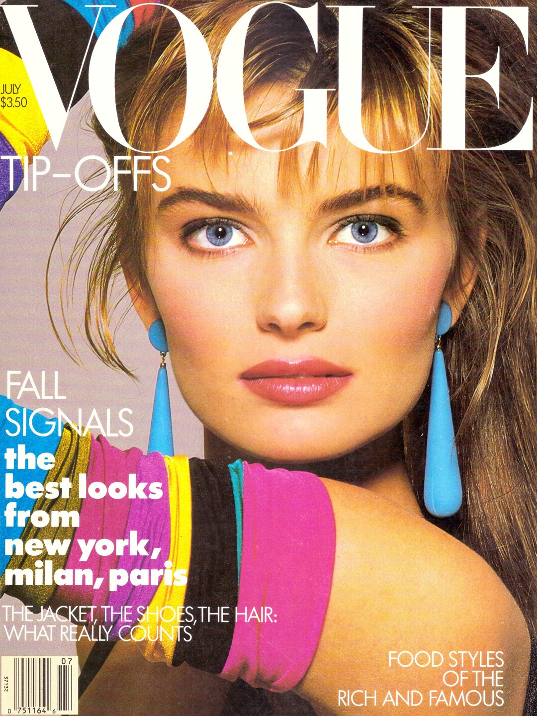1987 Vogue Magazine July Paulina Porizkova Romeo Gigli Daryl Hannah ...