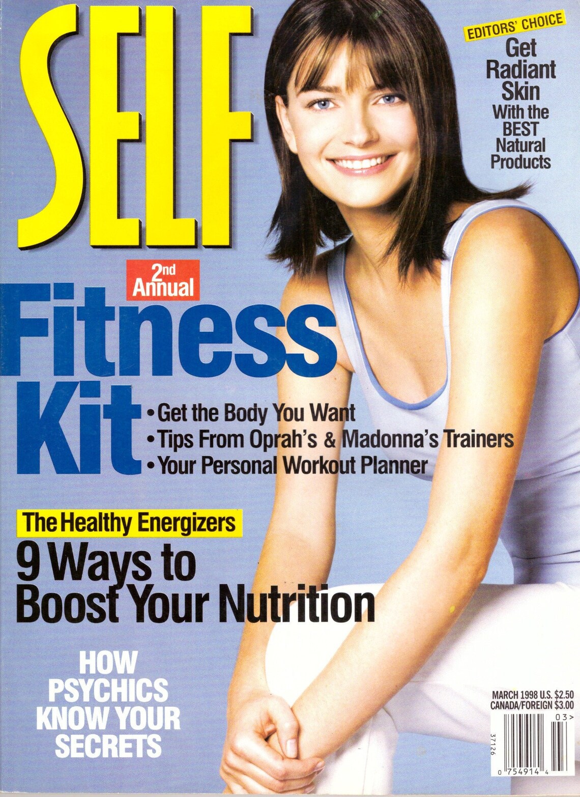 1998 Self Vintage Fitness Magazine March Paulina Porizkova Scavullo ...