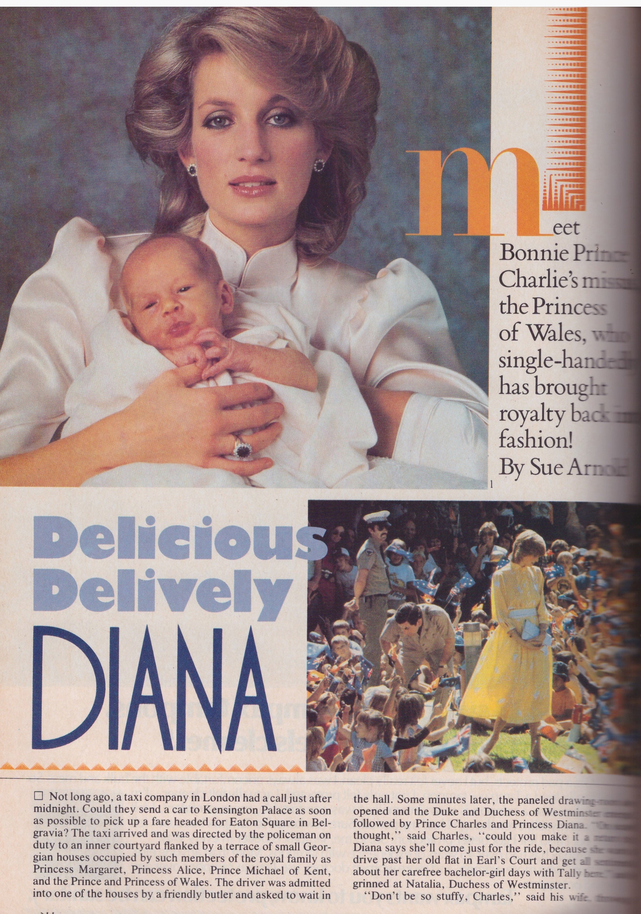 1985 Cosmopolitan Vintage Fashion Magazine Vanessa Angel Princess Diana ...