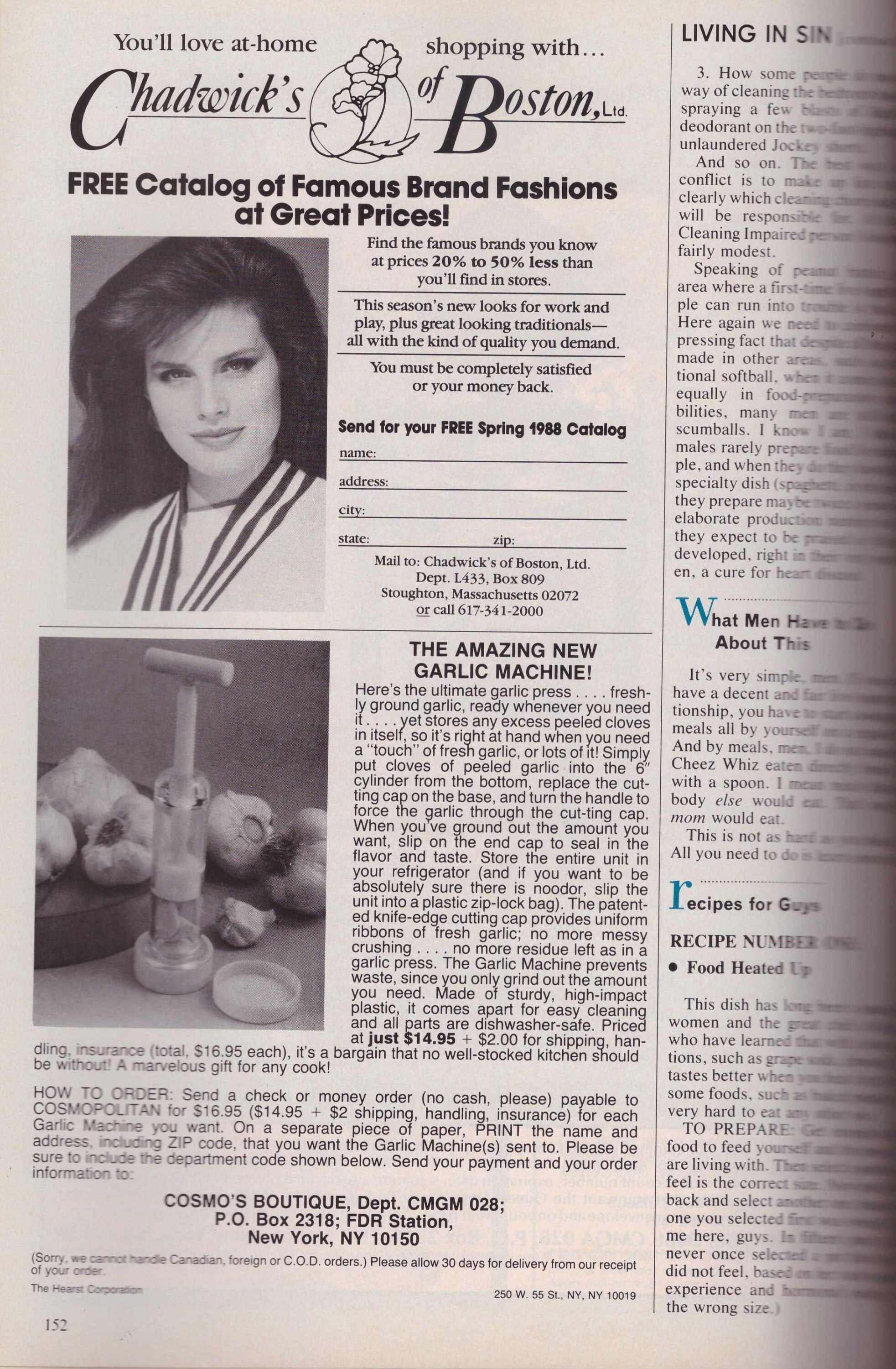 1988 Cosmopolitan Vintage Fashion Magazine Cher Paulina Porizkova Meg ...
