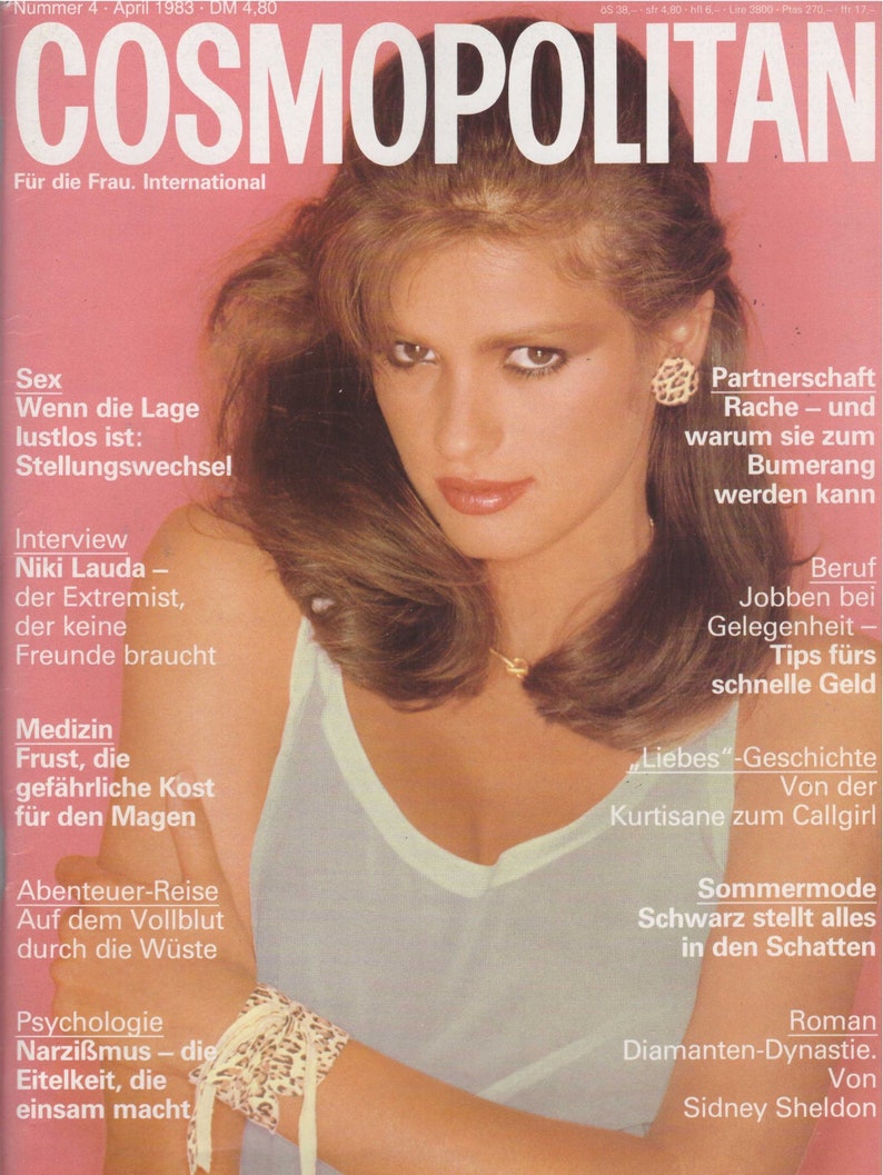 1983 Cosmopolitan Germany Vintage Fashion Magazine Gia Carangi Patrick