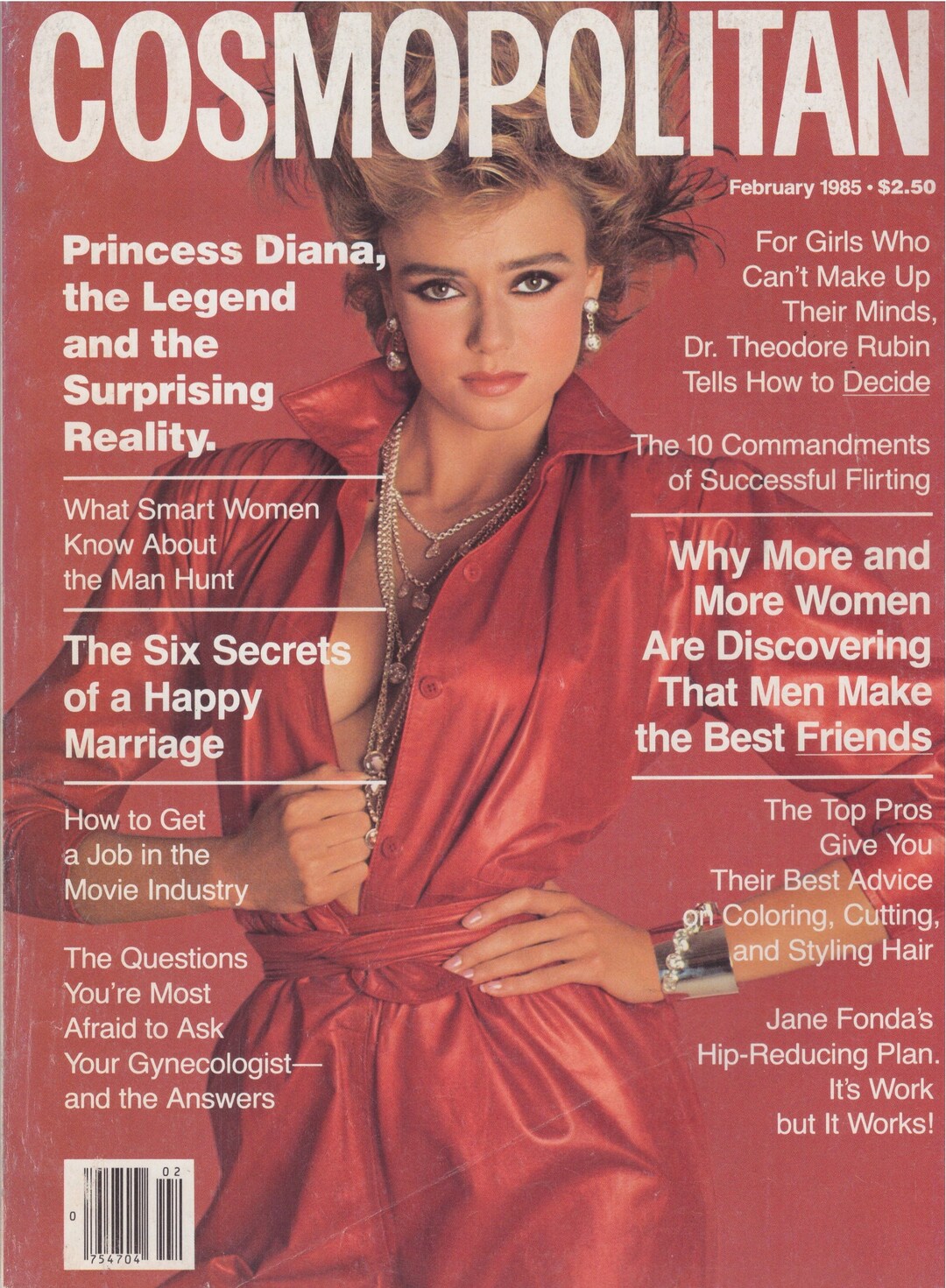 1985 Cosmopolitan Vintage Fashion Magazine Vanessa Angel Princess Diana ...