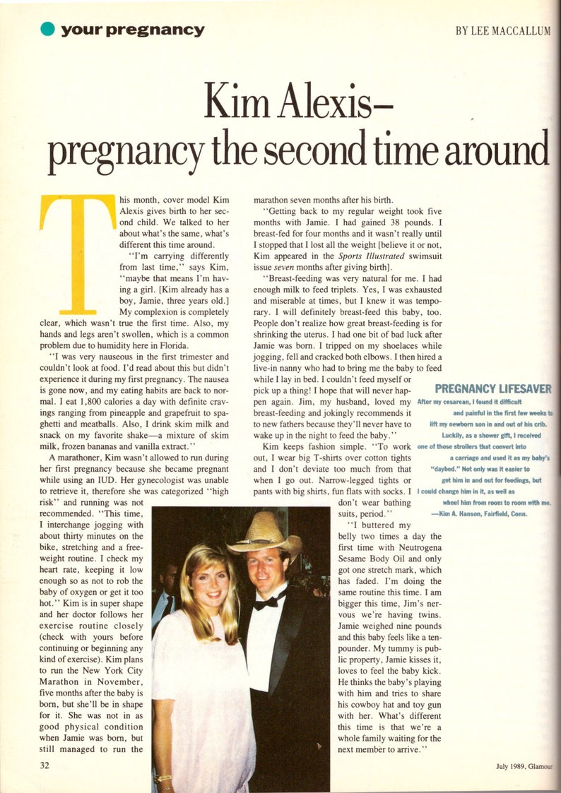 1989 Glamour Fashion Magazine Abortion Janette Williams Gilda Radner ...