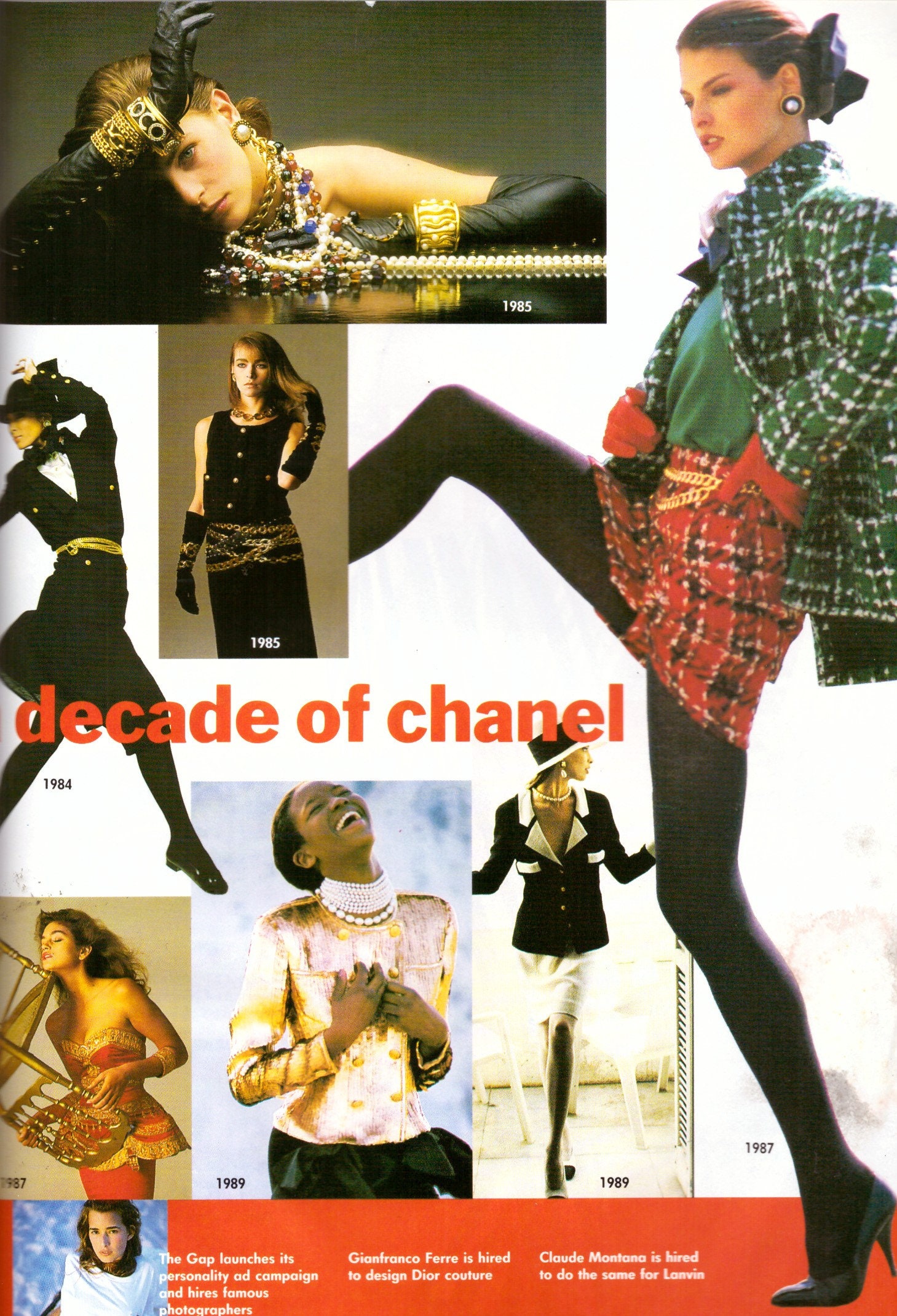 1990 Vogue Fashion Magazine January Tatjana Patitz Cindy Crawford Bill ...
