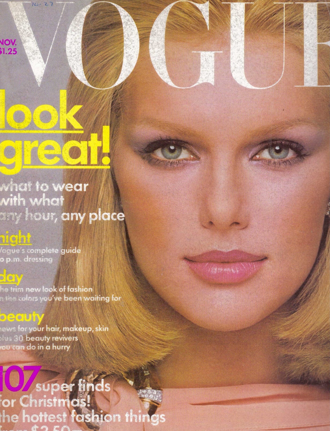 1975 Vogue Magazine Patti Hansen Rene Russo Furs Richard Avedon Edie ...
