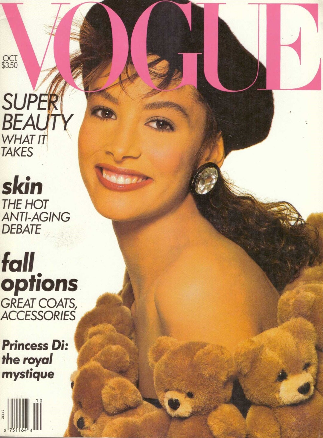 1988 Vogue October 35th Birthday Gift Kara Young Princess Diana Issey ...
