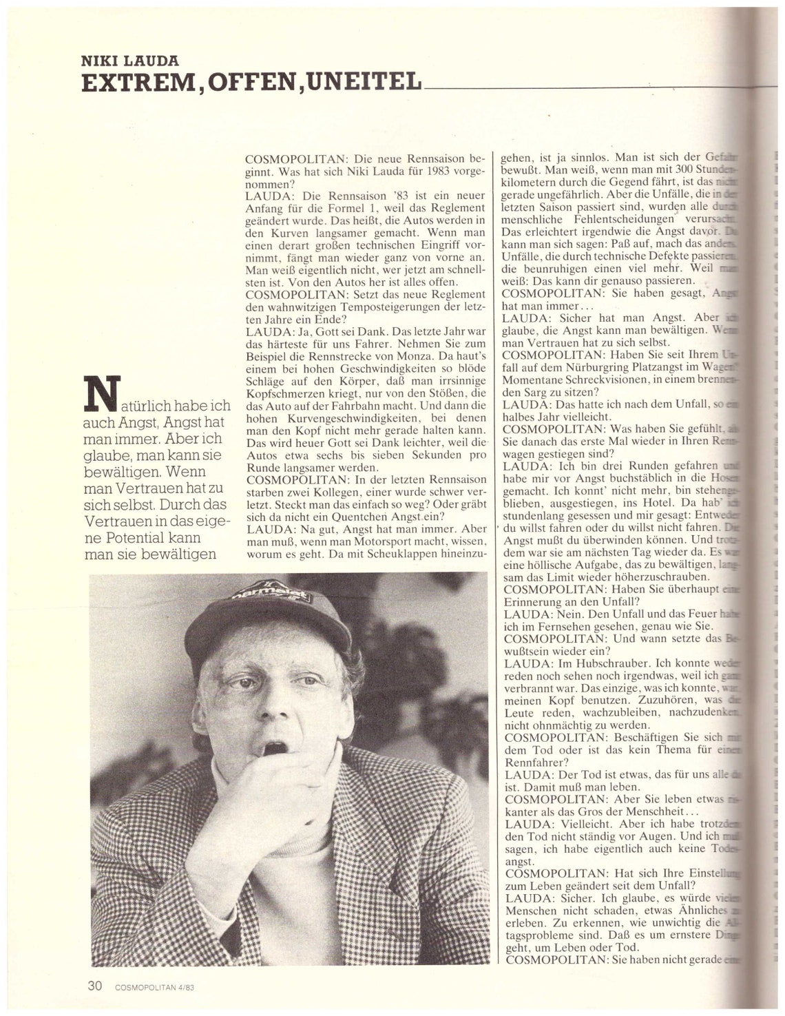 1983 Cosmopolitan Germany Vintage Fashion Magazine Gia Carangi Patrick ...
