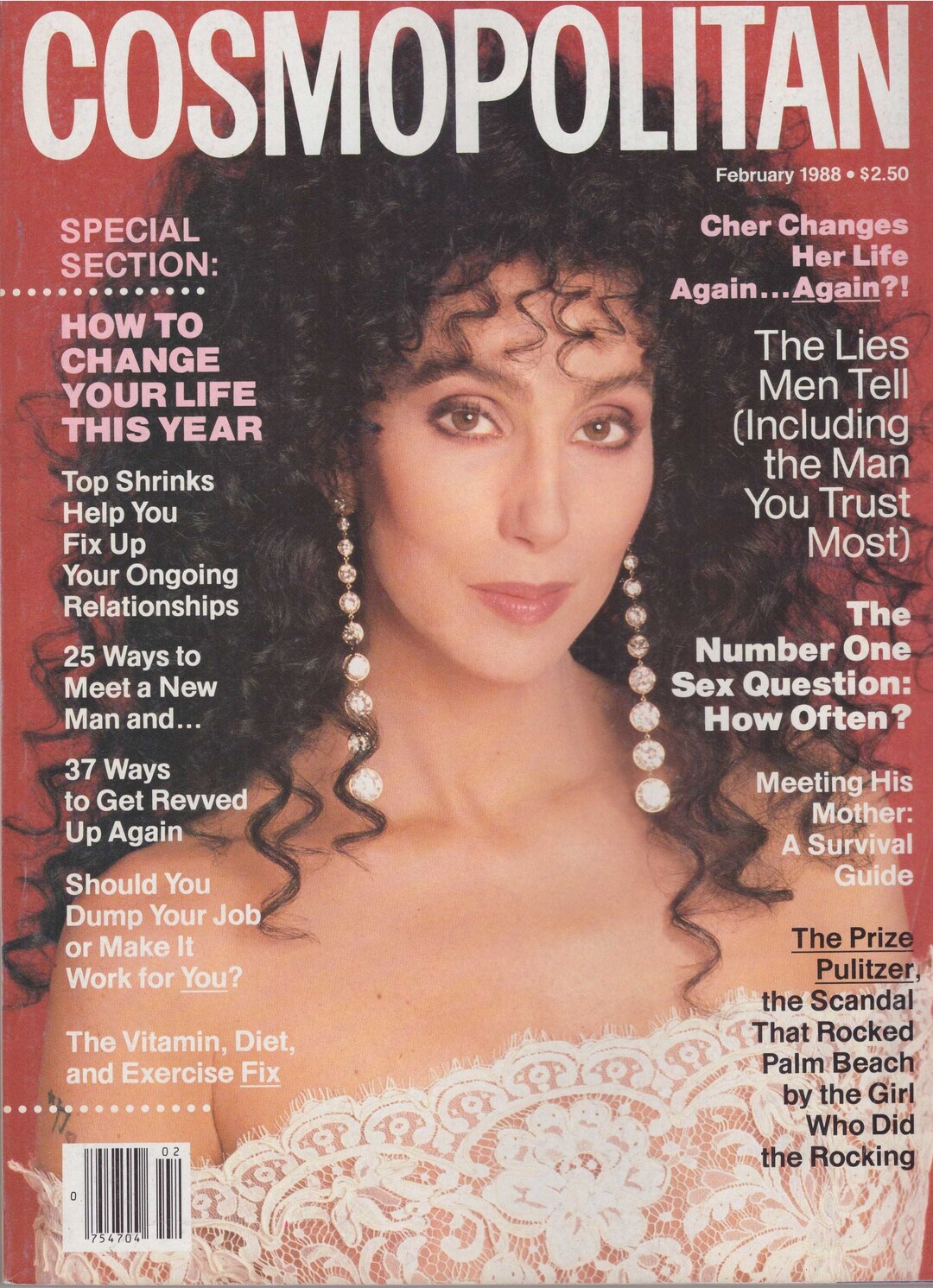 1988 Cosmopolitan Vintage Fashion Magazine Cher Paulina Porizkova Meg ...