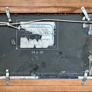 Original Vintage Oil Painting, Industrial Urban Cityscape by R.M ...