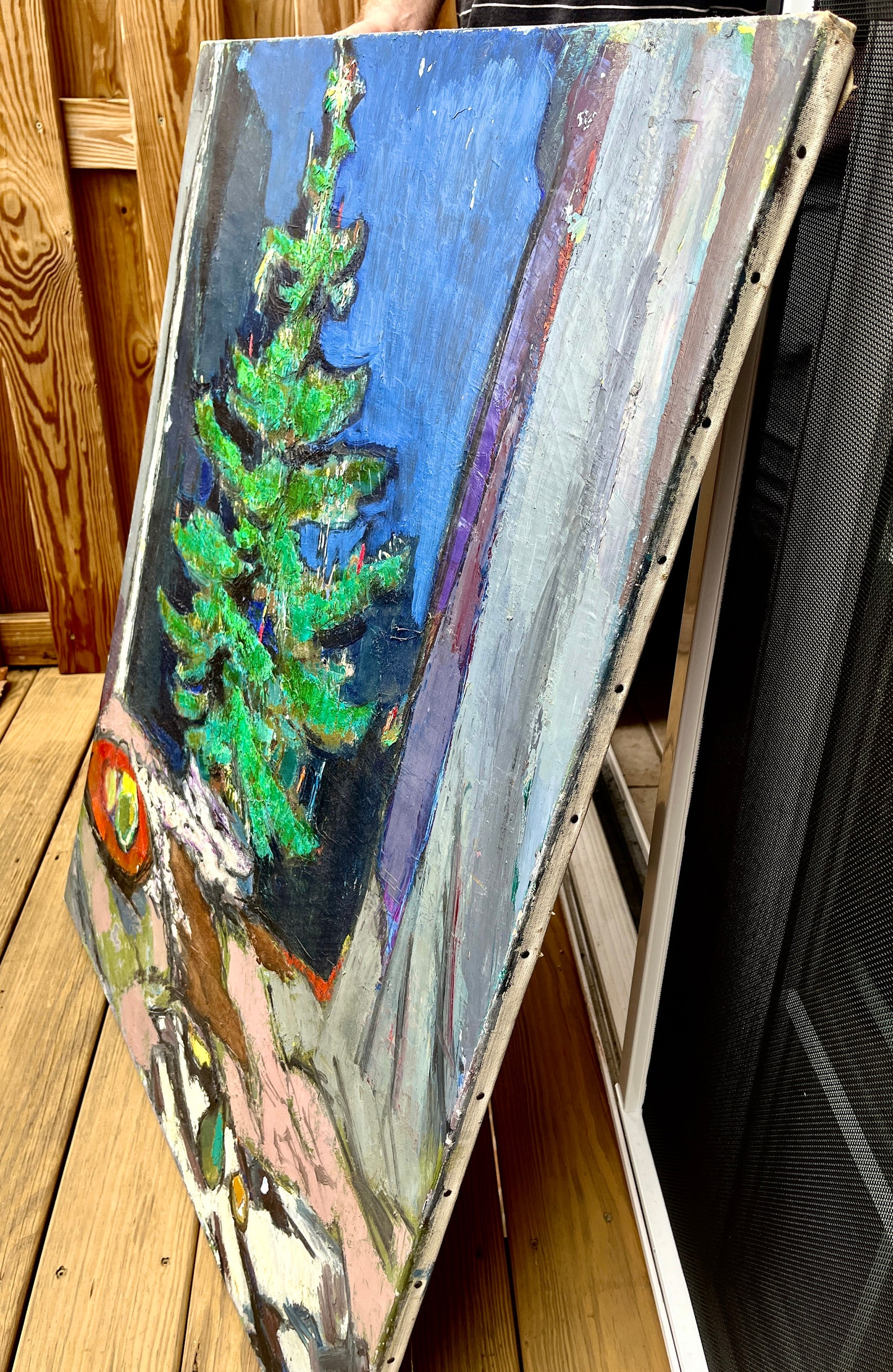 Vintage Christmas Tree Oil Painting, Signed Biro, Still Life - Etsy