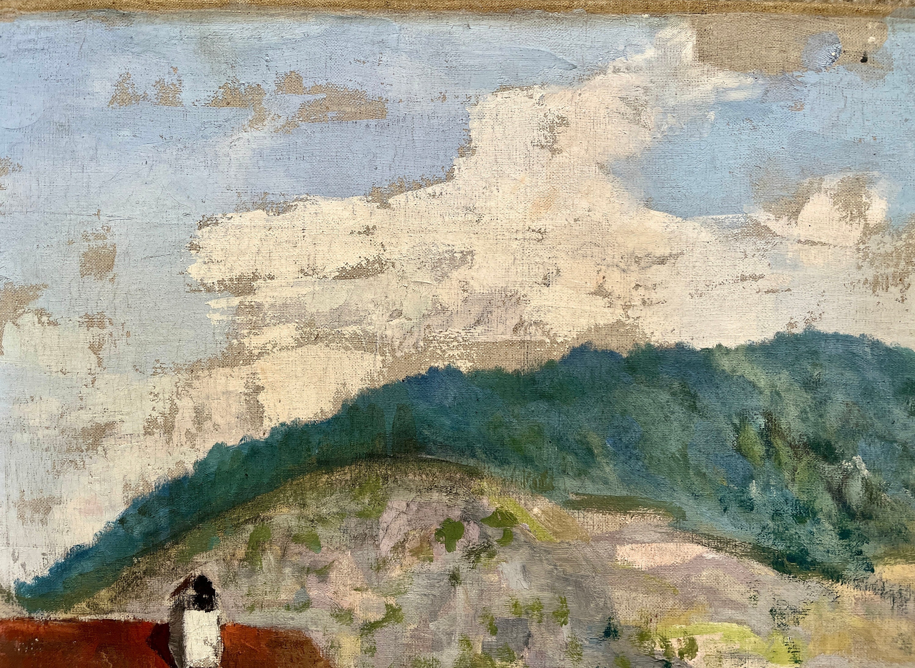 Antique Oil Painting, Original Landscape dans Les Vosges by Jean ...