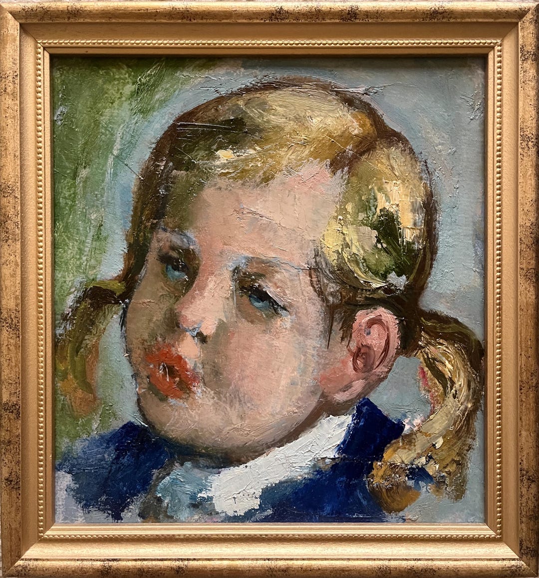 Original Oil Painting, Vintage Portrait “adrienne” by Akos Biro (1911 ...