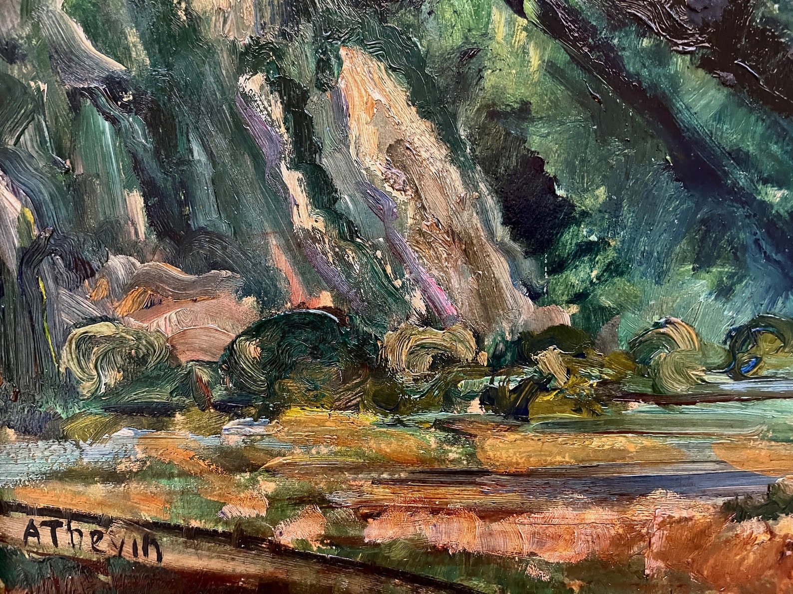 Original Oil Painting, Vintage Landscape by Alice Thevin 1862-1937 ...