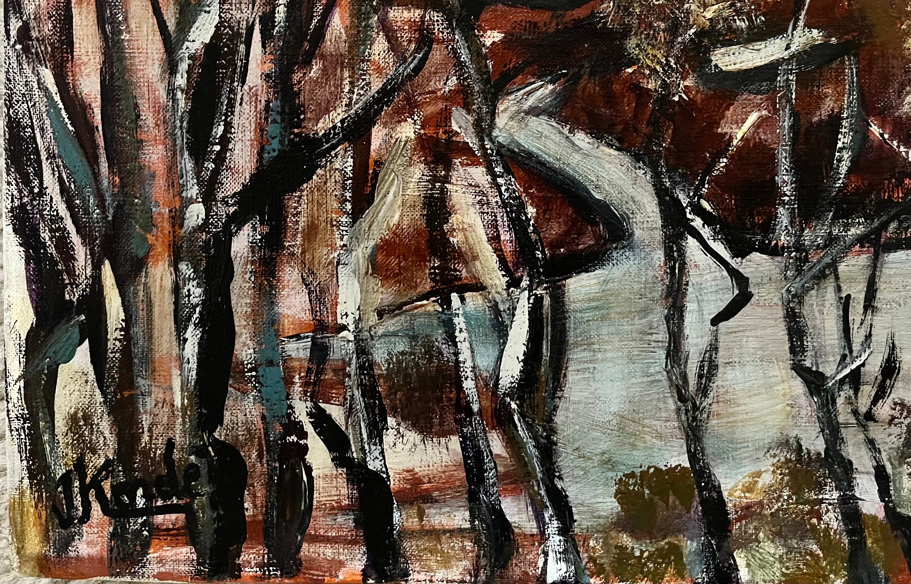 Vintage Oil Painting Original Landscape by Jean Korde 1921-2018, Signed ...