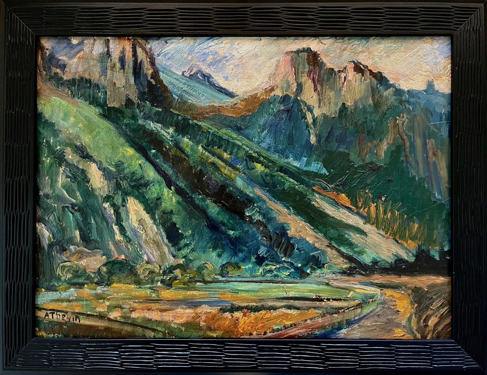 Original Oil Painting, Vintage Landscape by Alice Thevin 1862-1937 ...
