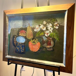 Original Vintage Oil Painting Still Life “persimmon” by Kerop ...
