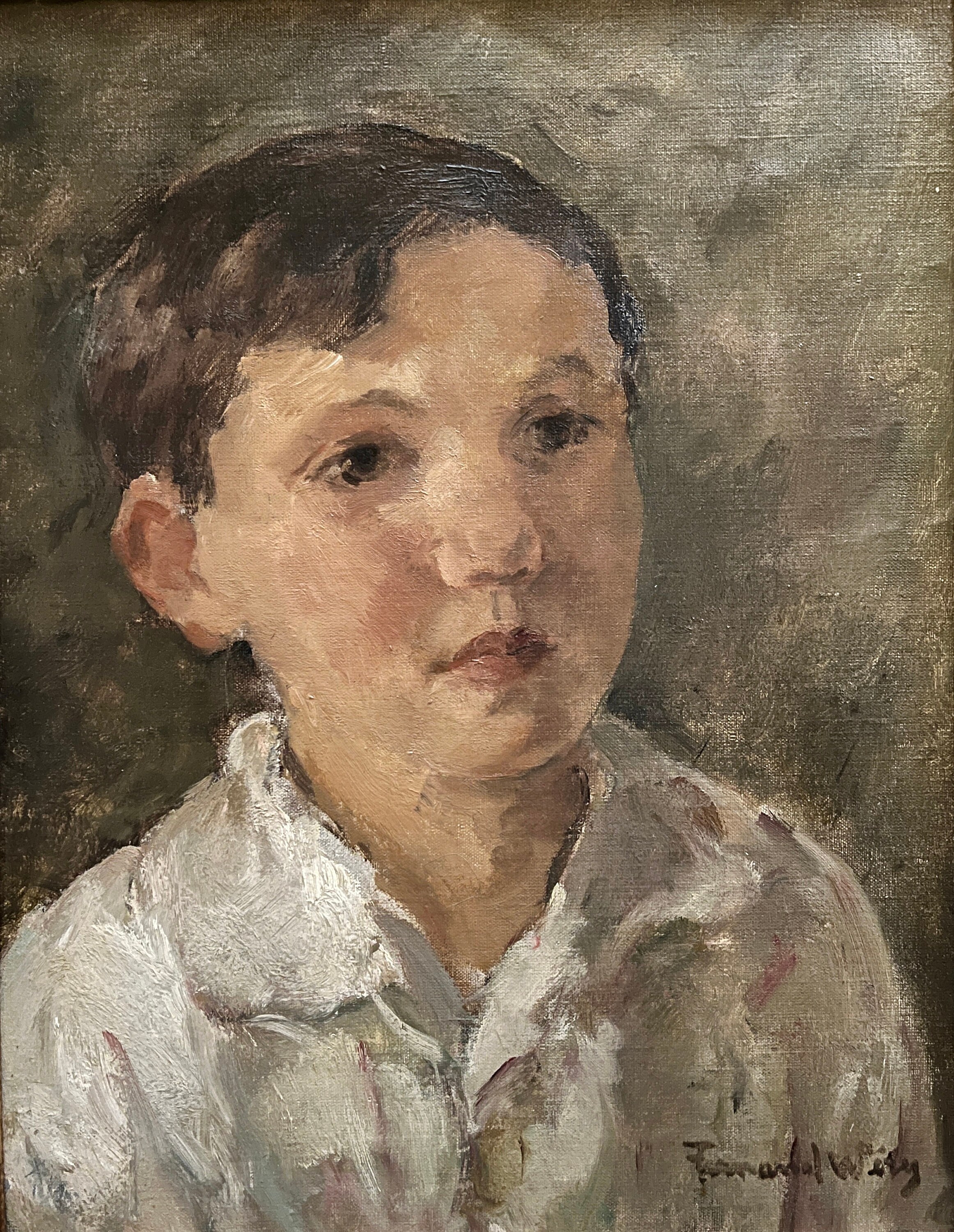 Antique Boy Portrait Oil Painting by Fernand Wéry, Framed - Etsy