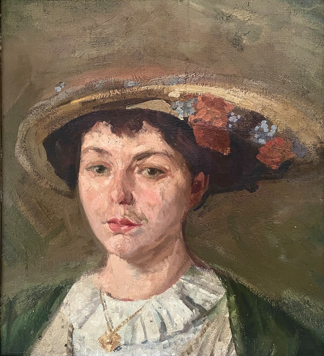 Antique Oil Portrait Painting, Louis Cantineau, Belgian School, Framed ...
