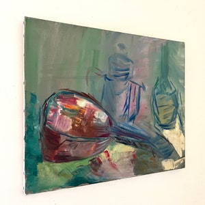 Original Oil Painting, Vintage Still Life “mandolin” by Marie Louise ...