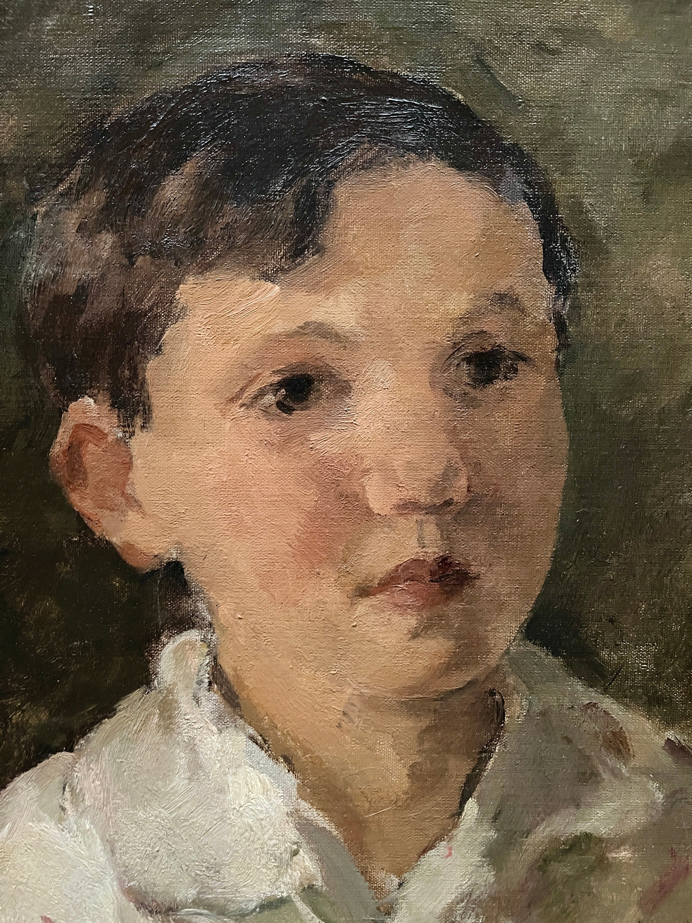 Antique Oil Painting, Original Portrait of a Boy by Fernand Wéry 1886 ...