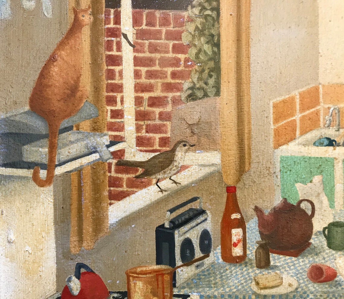 Original Large Vintage Oil Painting by Kenneth Fowler born | Etsy