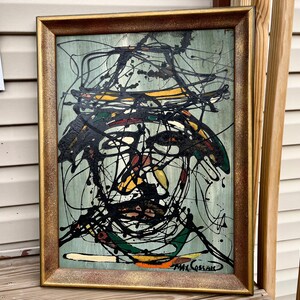 Antique Oil Painting, Large Original Abstract Portrait “my Uncle” by ...